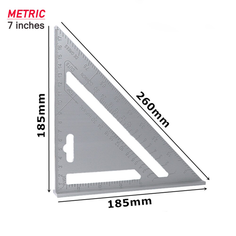 7 Inches Aluminum Alloy Triangle Angle Ruler Protr... – Grandado