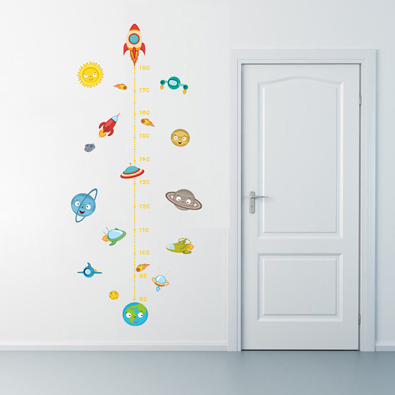 Solar System Rocket Height Measure Wall Stickers K... – Grandado