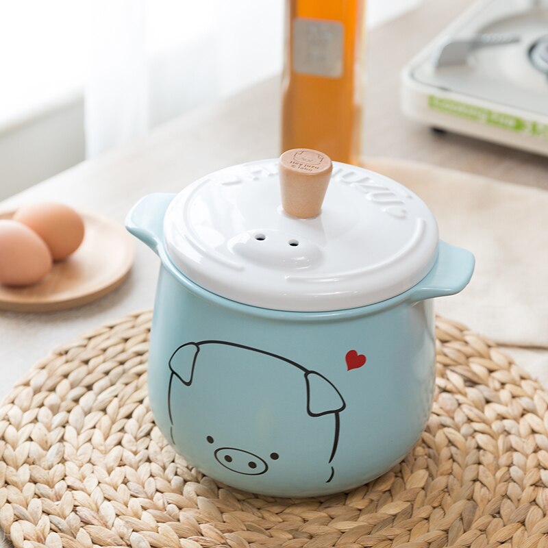 1200ml Pig Pink ceramic casserole Spodumene High t... – Vicedeal