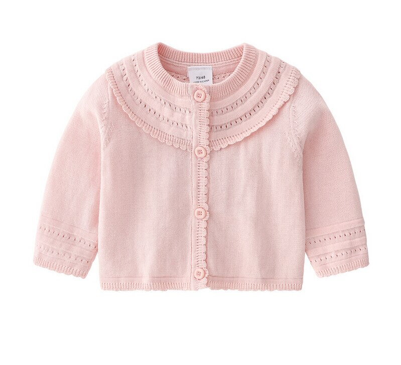 Kids Solid Knitting Coats Fall Infant Round Neck S... – Grandado