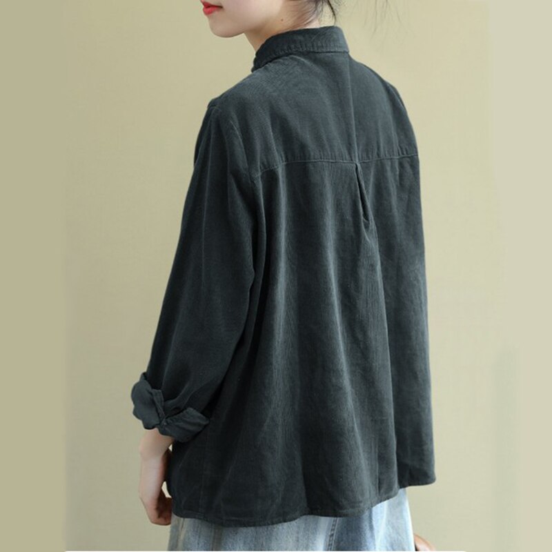 Vintage Lange Mouwen Oversize Corduroy Vriendje Sh... – Vicedeal