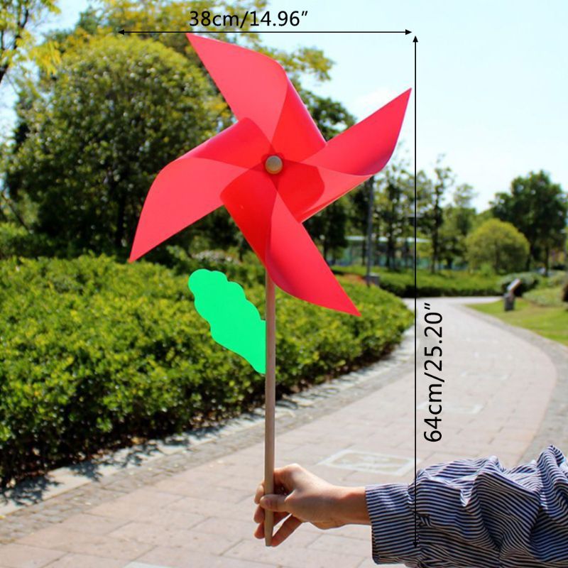 Plastic Windmill Wind Spinner Wood Handle Kids Toy... – Grandado
