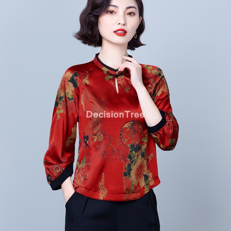 women chinese shirt vintage loose tops chinese han... – Vicedeal