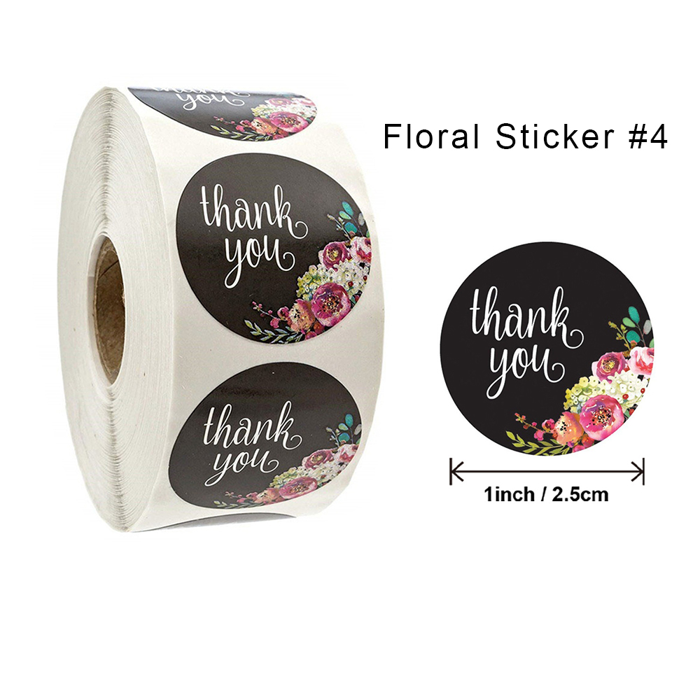 Thank You Stickers 500pcs 1 Inch 4 Designs Roll Th... – Grandado