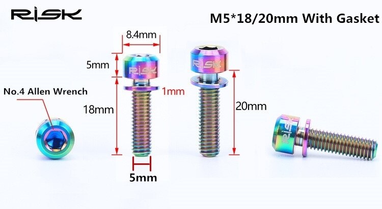 Risico 6Pcs Titanium Bolt M5x18/20 Mm Stuurpen Sch... – Vicedeal