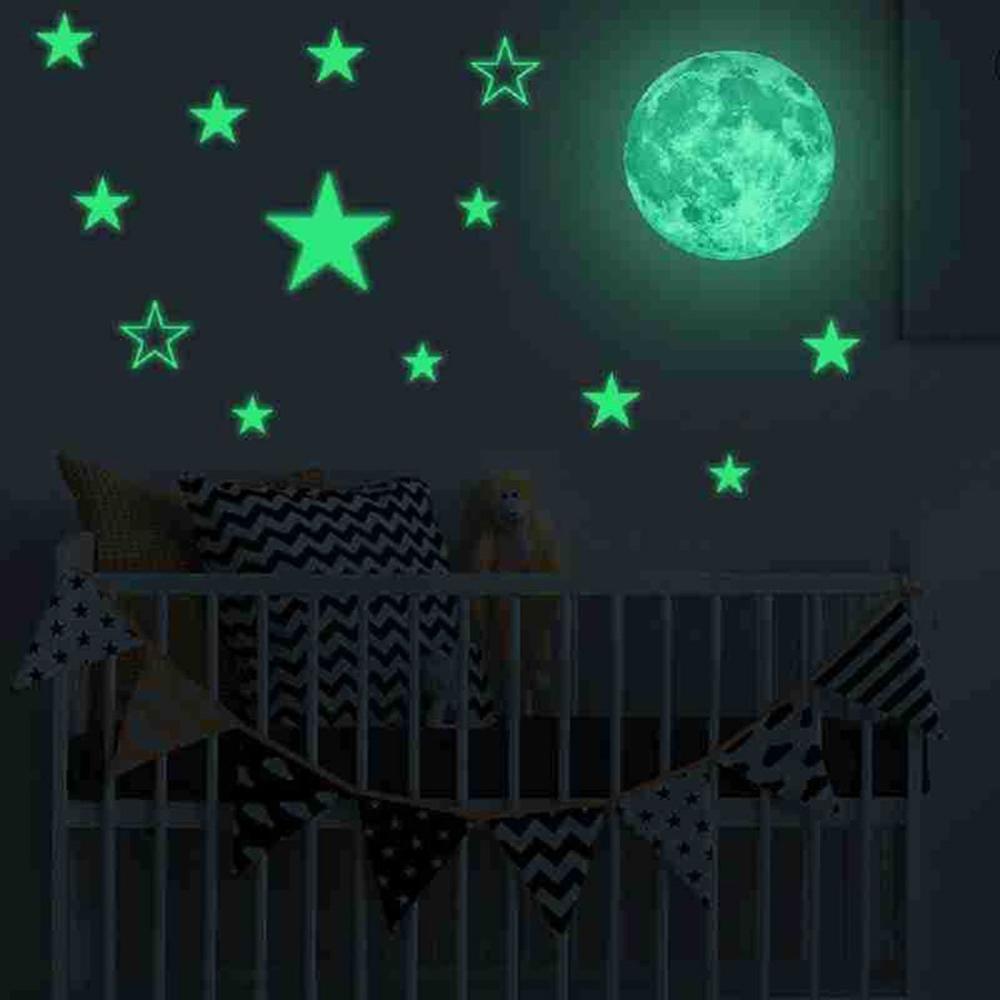 Luminous Moon Self-Luminous Starry Sky Wall Sticke... – Grandado