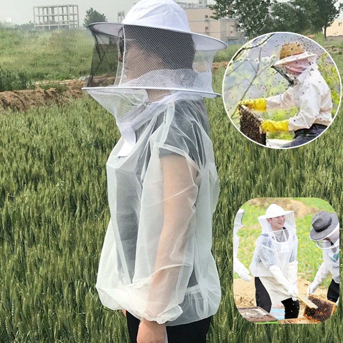 Protective Beekeeping Jacket Suits Veil Smock Equi... – Grandado