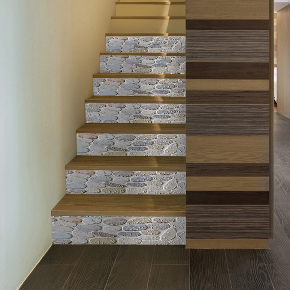 6PCS 3D Stairs Sticker Wallpaper Decals Cobbleston... – Vicedeal
