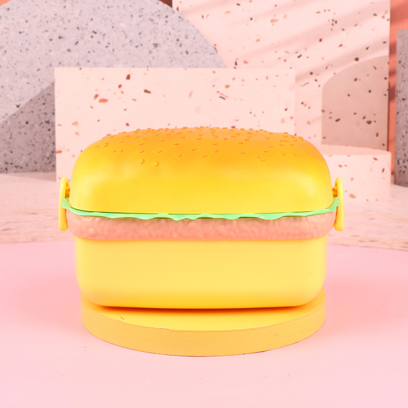 Hamburger Lunch Box Double Tier Burger Bento Lunch... – Vicedeal
