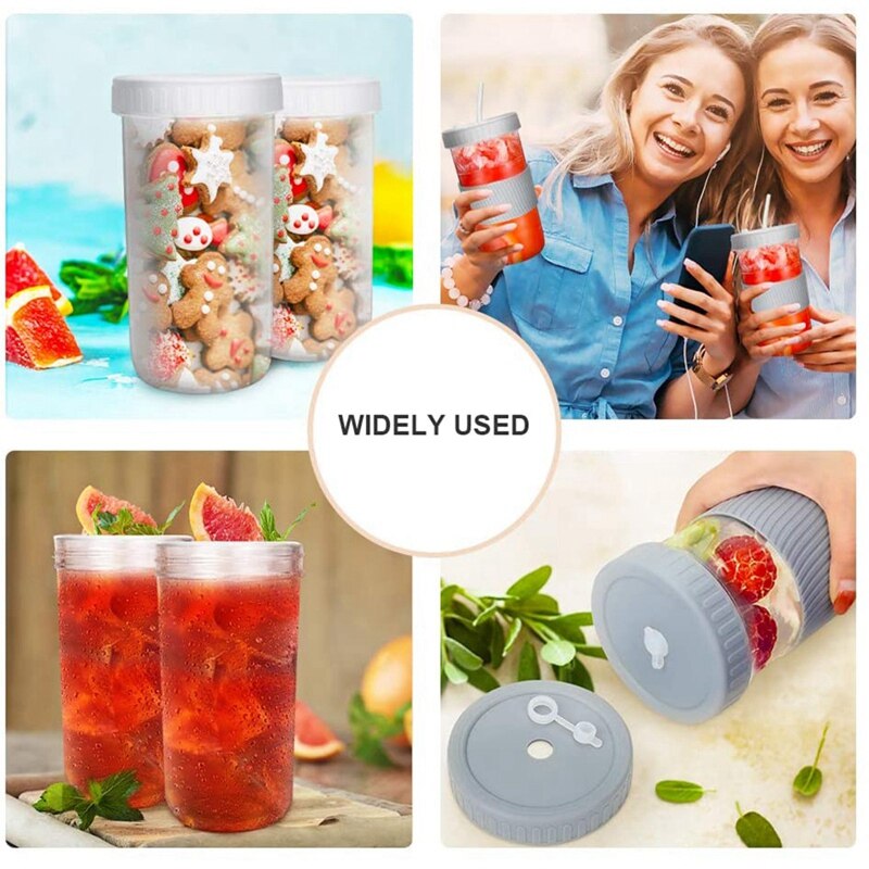 22Oz Reusable Boba Cup Mason Jar Cups With Lids An... – Grandado