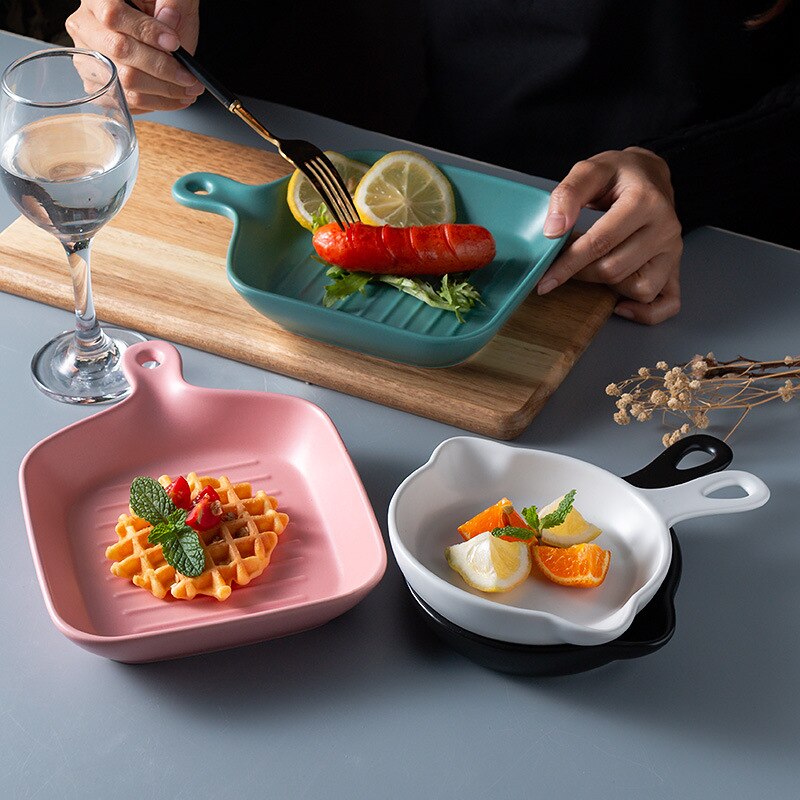 matte baking dish ceramic risotto dish square oven... – Grandado