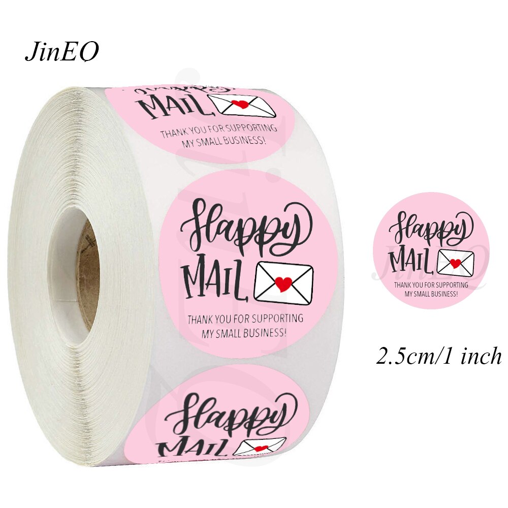 500pcs Paper Happy Mail Stickers 1'' Circle Seal L... – Vicedeal