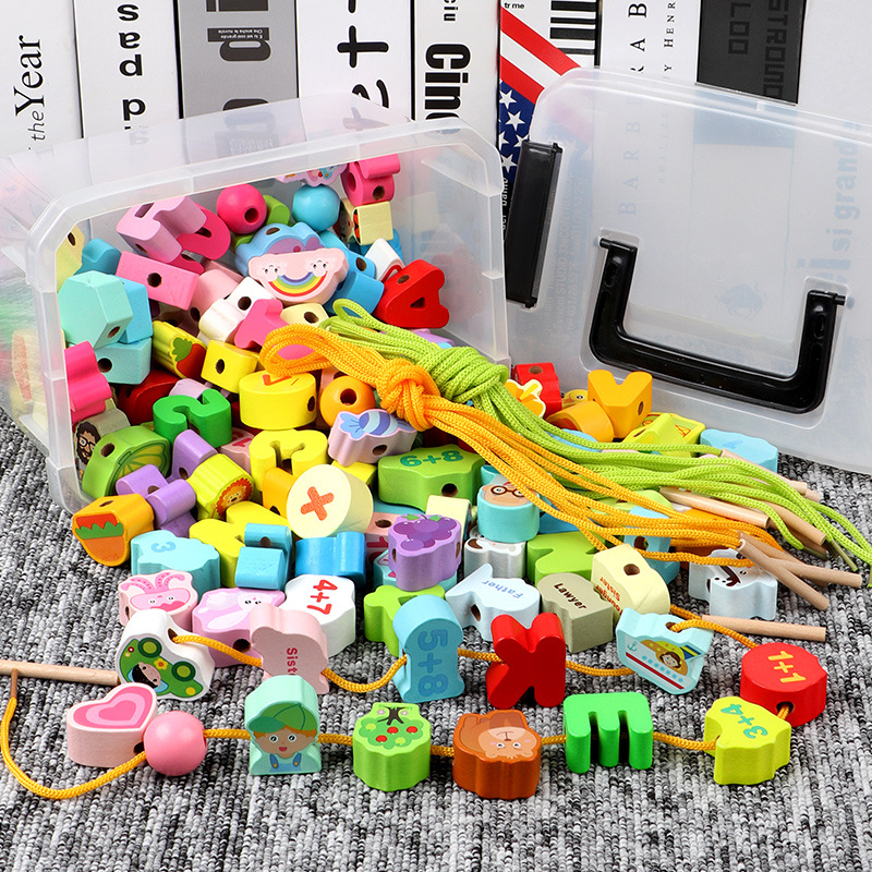 35/51Pcs Blocks Numbers letters round beads Block ... – Grandado