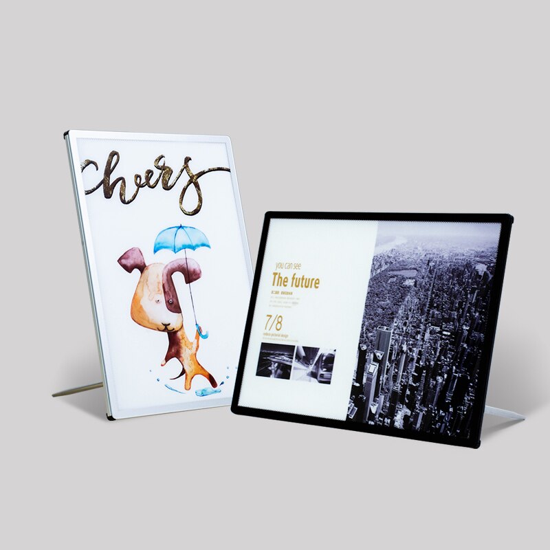 A3 silver lightbox stand led light photo frame lig... – Vicedeal