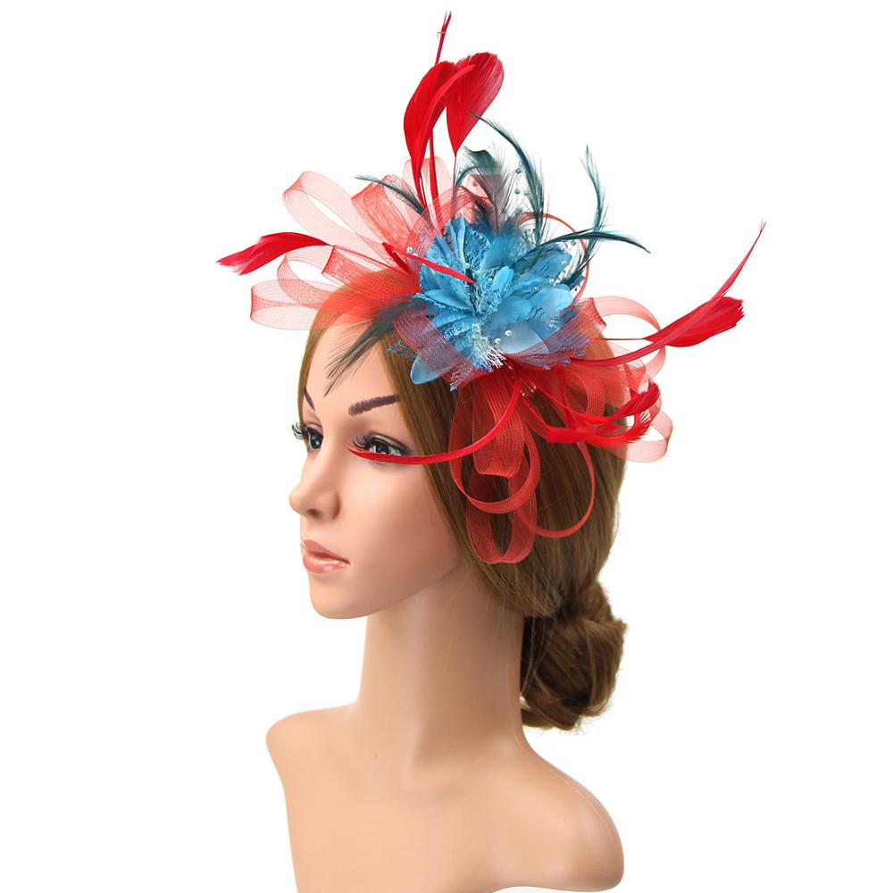 Wedding accessories flower headdress tri-colored f... – Grandado