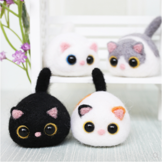 Wool felt jab, cat, hand-made DIY, cat egg. wool n... – Grandado