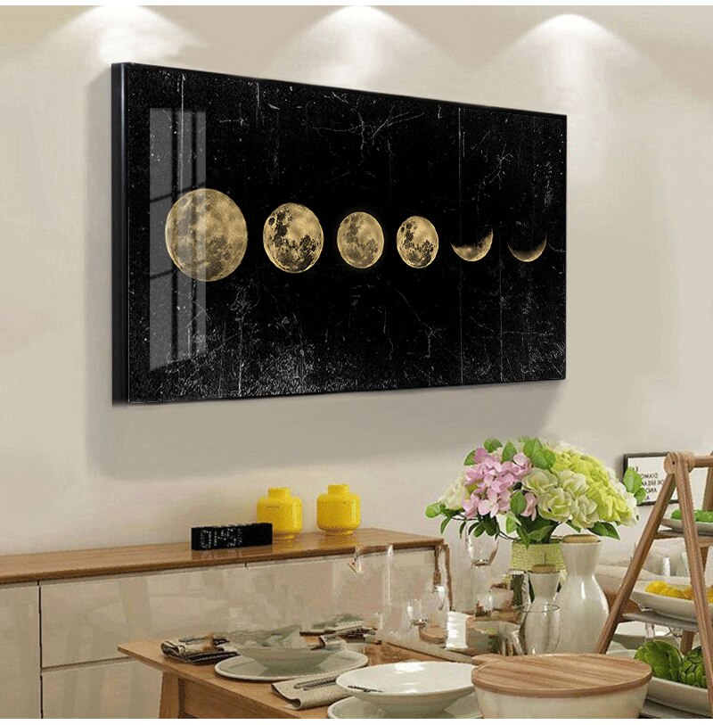 The Moon Wall Art Picture Minimalist Canvas Poster... – Grandado