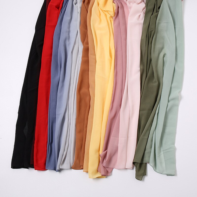 color matching stitch plain premium heavy Chiffon ... – Grandado