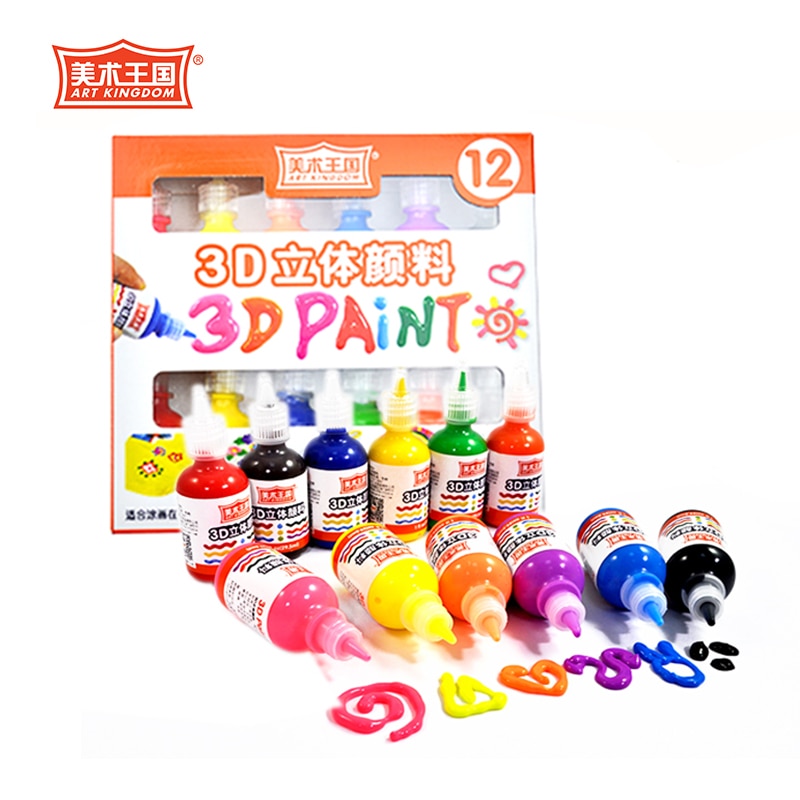 6 12 Colors 3D Acrylic Paint Set fFor Painting Fab... – Vicedeal