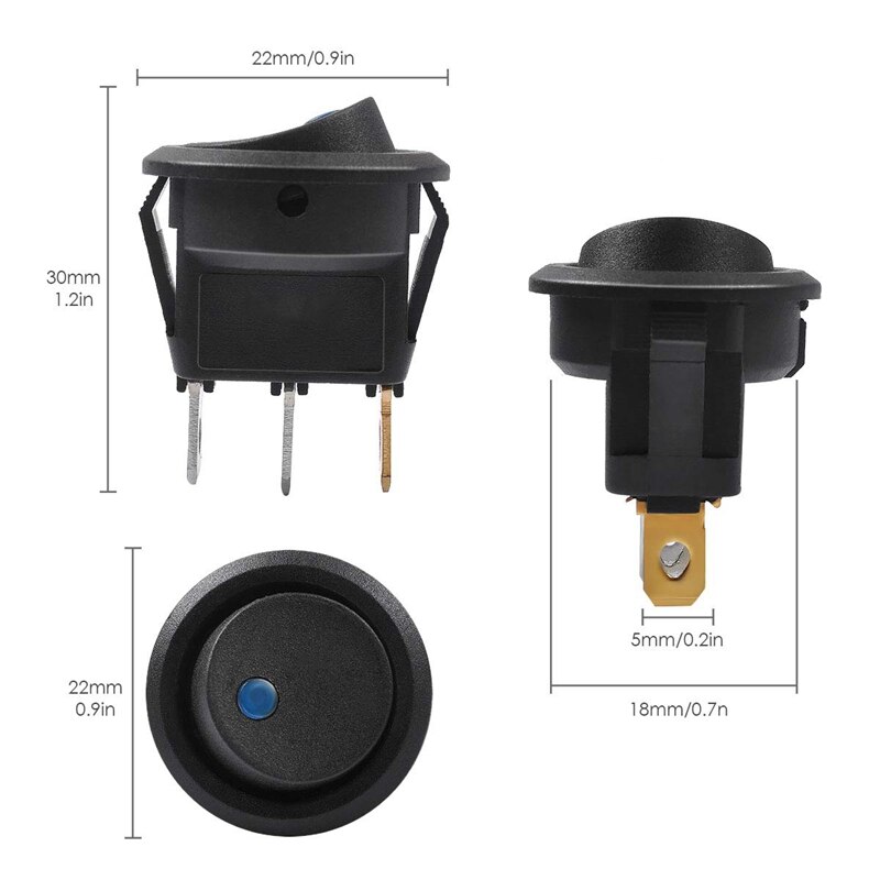 9Pc 12V 20A Rocker Toggle Led Schakelaar Blauw Lic... – Vicedeal