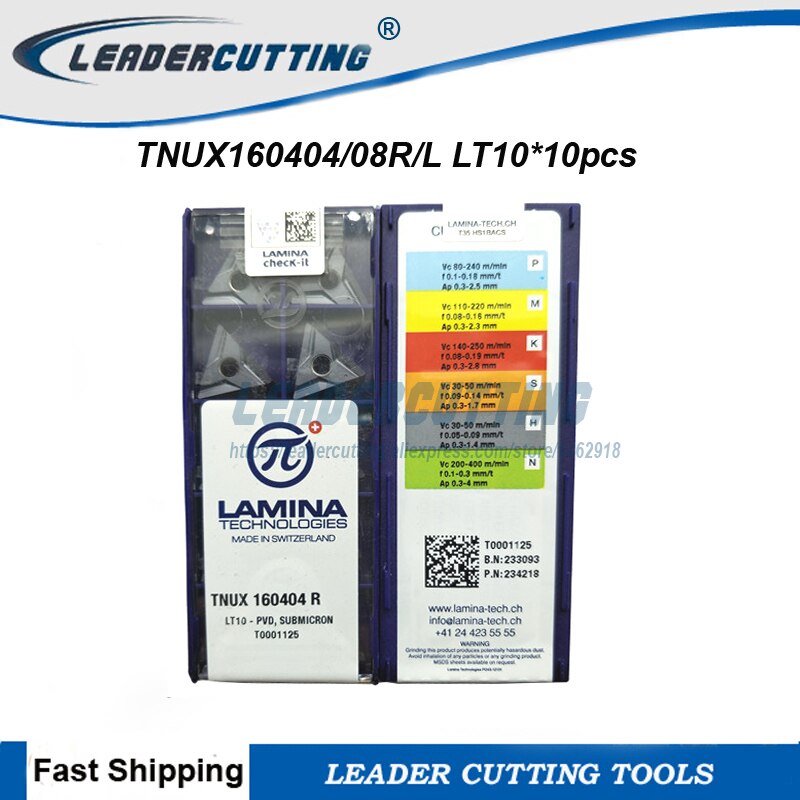 TNUX160404R LT10 TNUX160404L LT10 * 10pcs LAMINA D... – Grandado