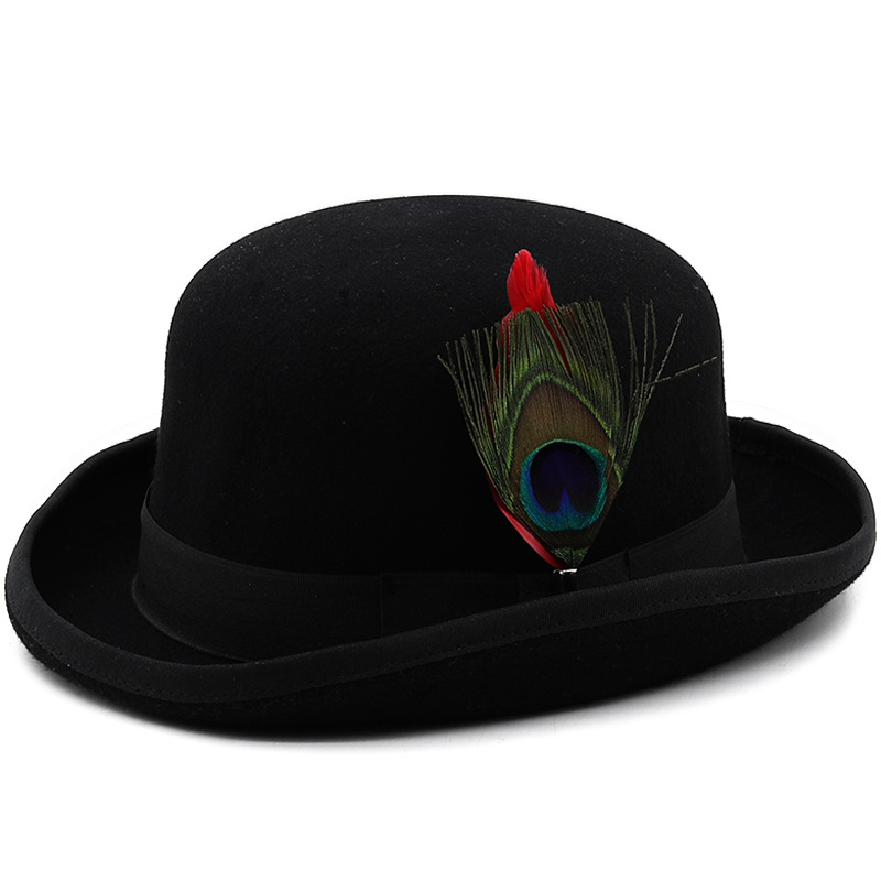 100% Wool Felt Jazz Fedoras Hats Bowler Hat For Me... – Vicedeal