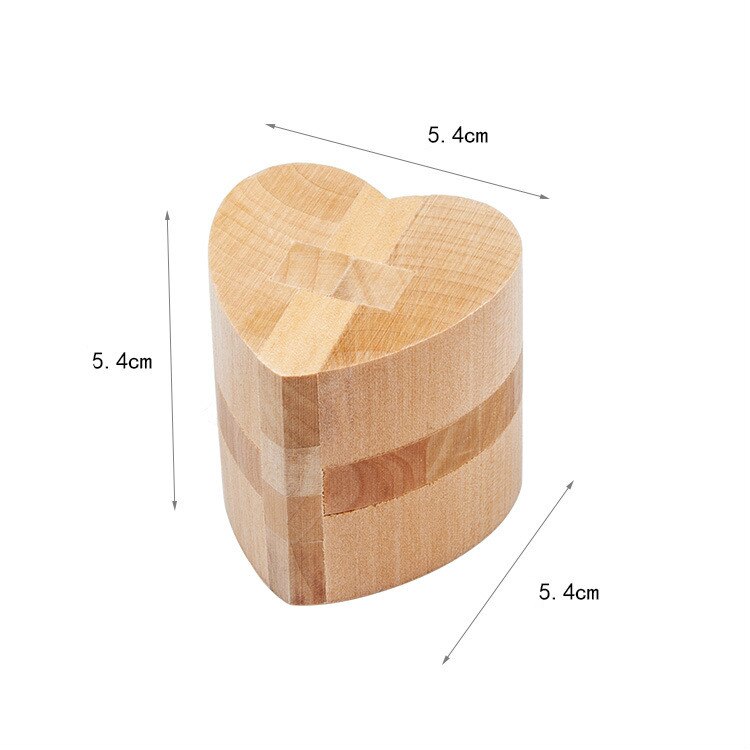 Heart Shape 3D Puzzle Luban Interlocking Wooden To... – Grandado