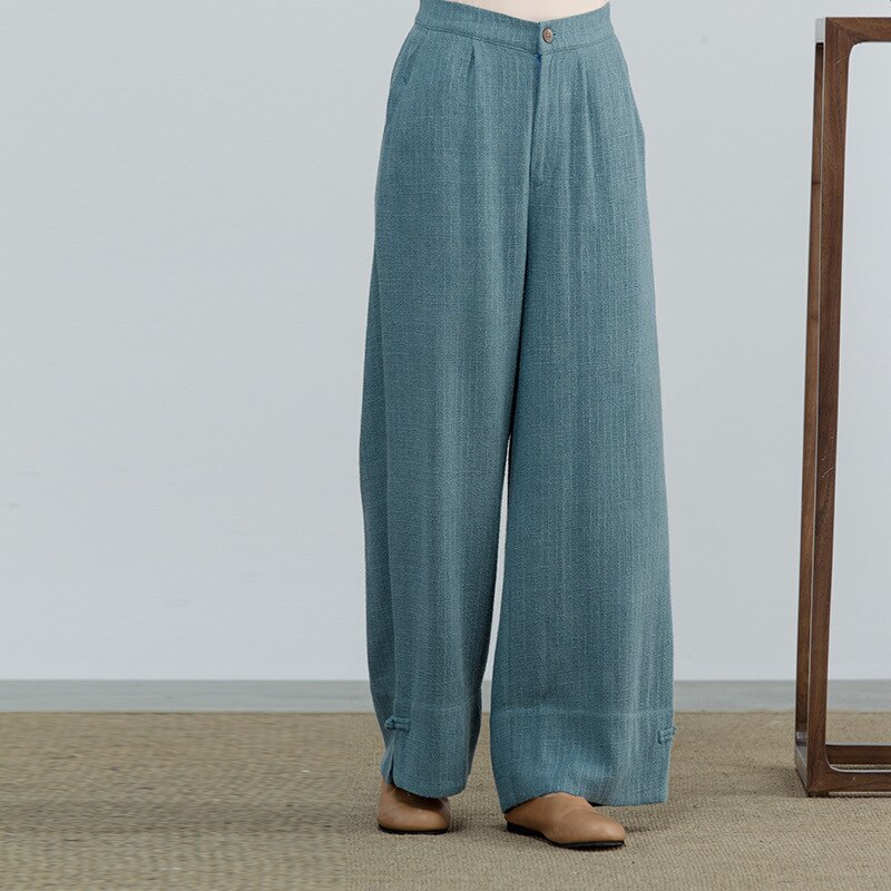 Tea Clothes Cotton Linen Loose Tea Clothes Pants W... – Grandado