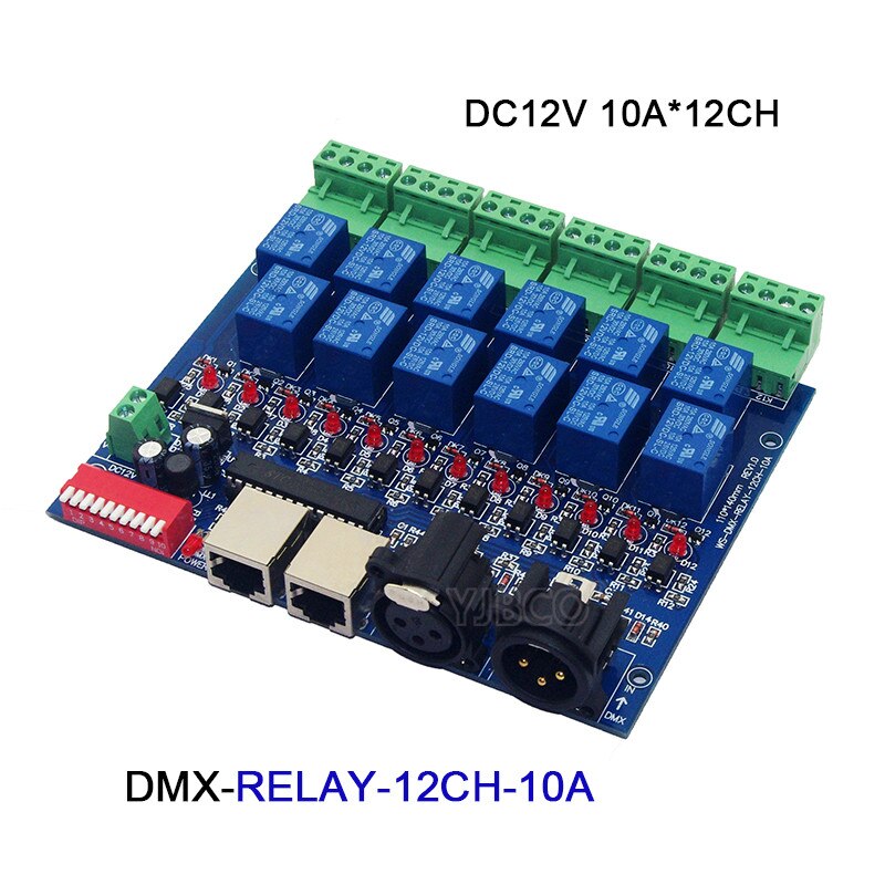 Dc12v 3ch/4ch/6ch/8ch/12ch/16ch relæafbryder dmx 5... – Vicedeal