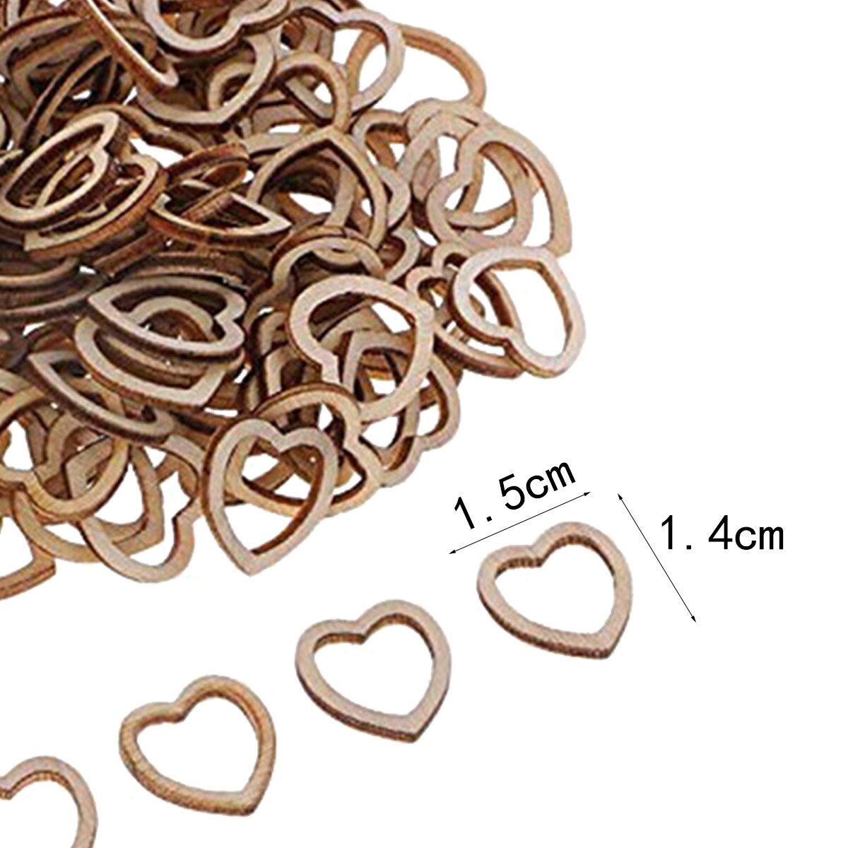 20pcs Wooden Hearts Love Cutouts Crafts Wood Table... – Vicedeal