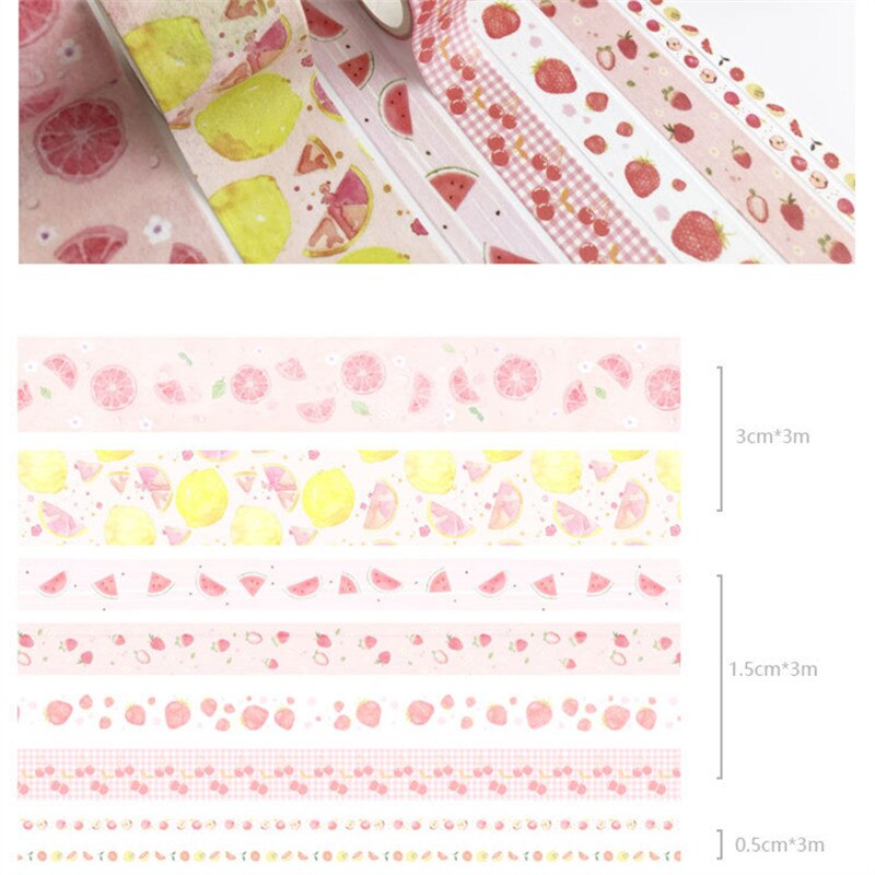 8 pcs/pack Cute Fruit family Washi Tape set Kawaii... – Grandado
