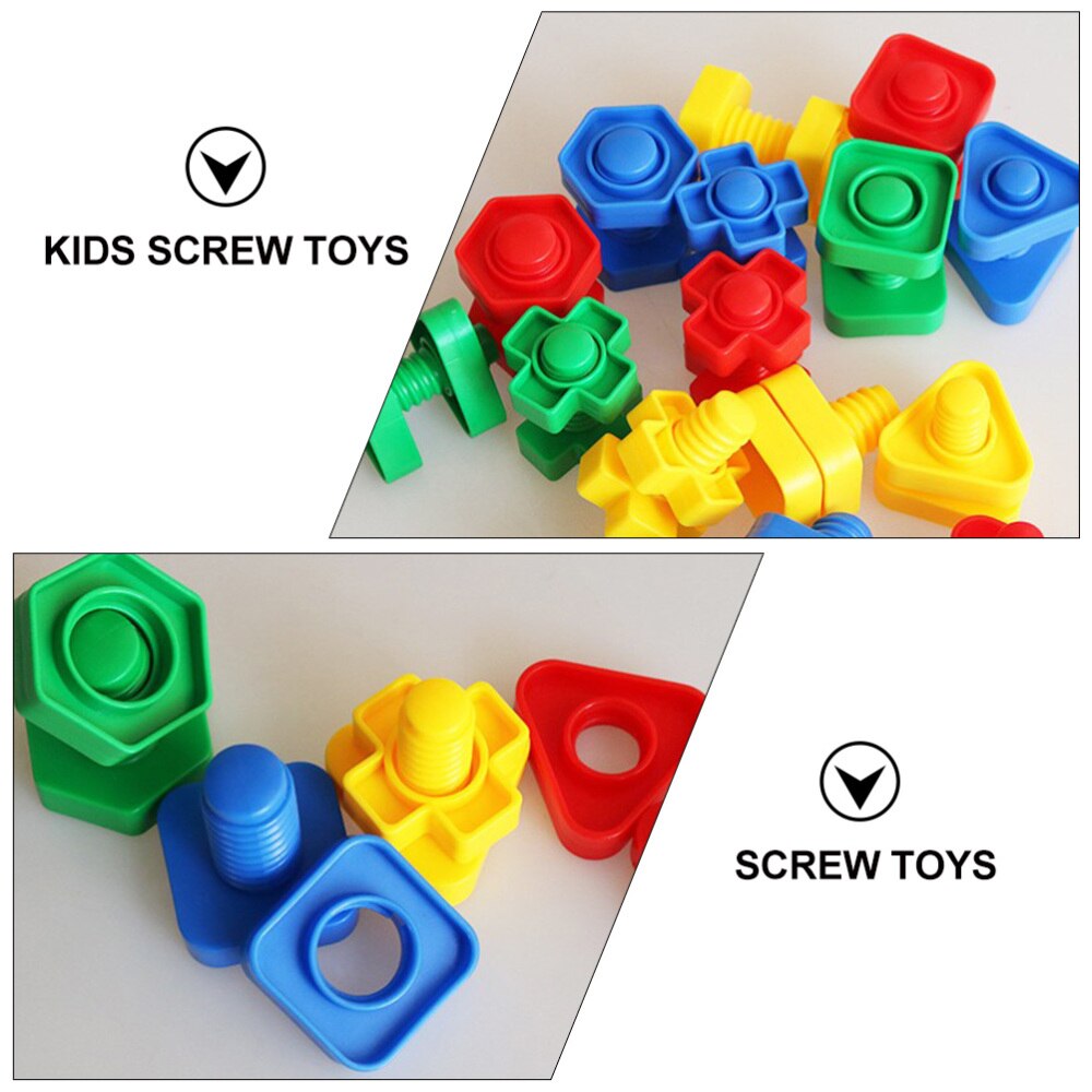 16 Pairs Plastic Colorful Screw Educational Toy Co... – Grandado