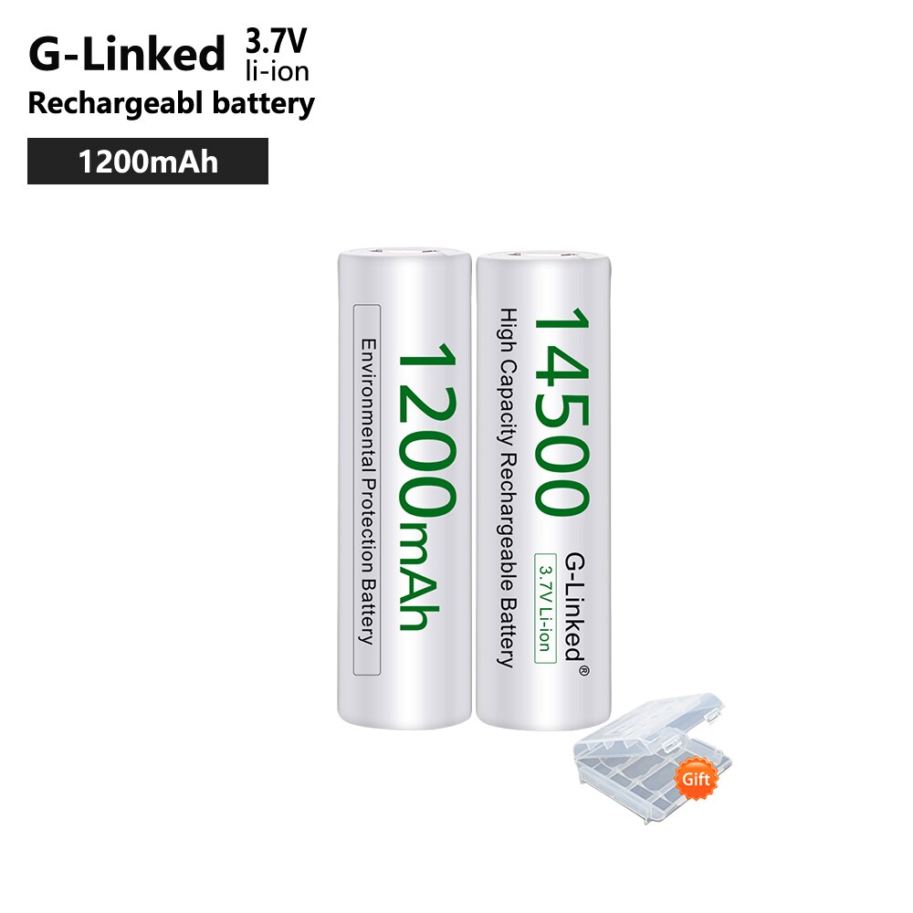 G-Linked 2-16pcs 14500 1200mAh 3.7V Li-ion Recharg... – Vicedeal