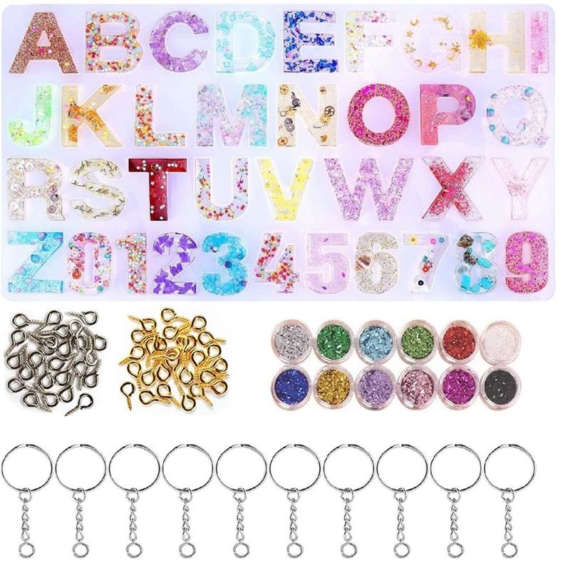 73pcs Letter Keychain Mold Kit DIY Alphabet Epoxy ... – Vicedeal