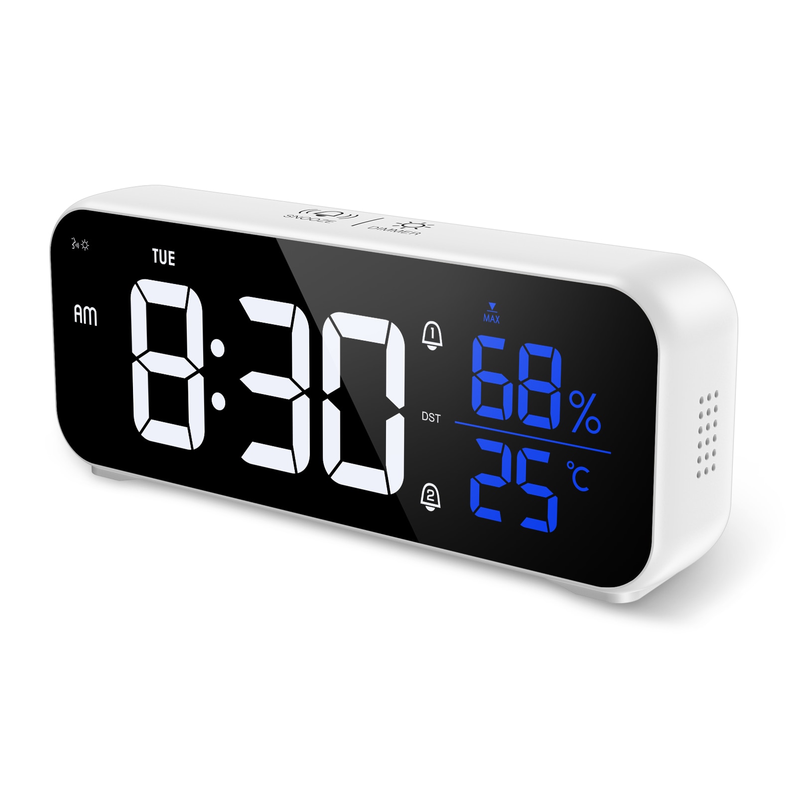 ORIA LED Mirror Alarm Clock Rechargeable Digital M... – Grandado