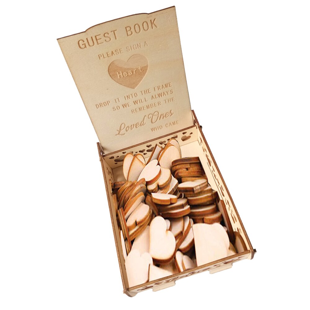 Wooden Heart Shape Pieces Holder Box Wedding Sign ... – Grandado