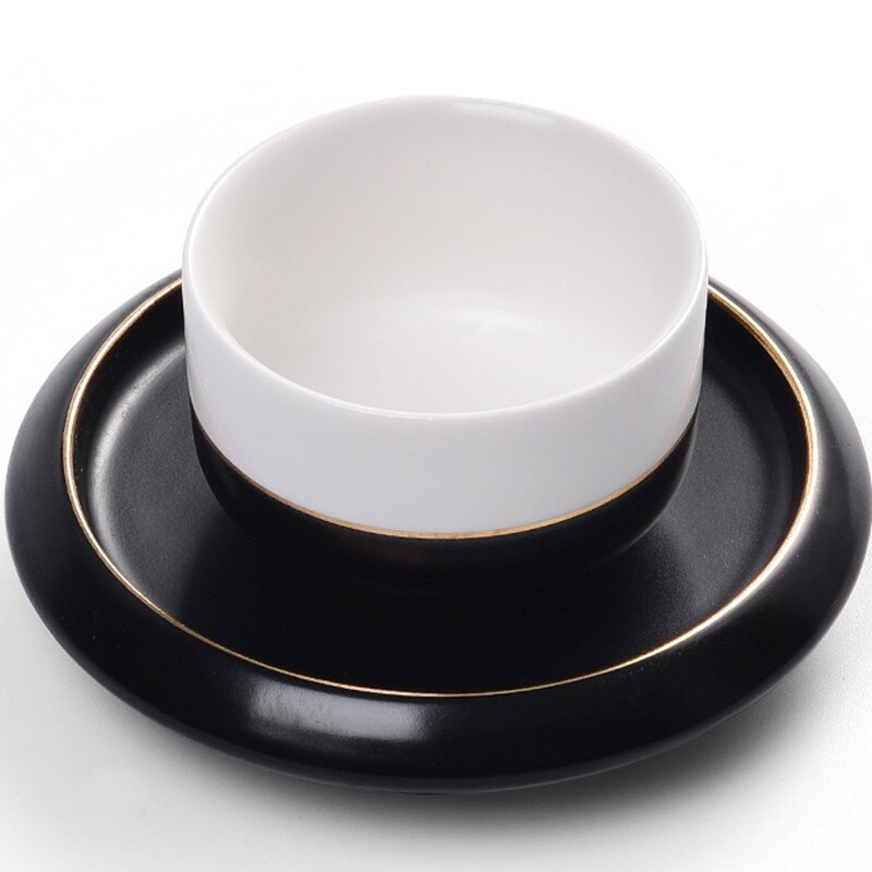 Vintage tea cup with saucer black and white modern... – Vicedeal