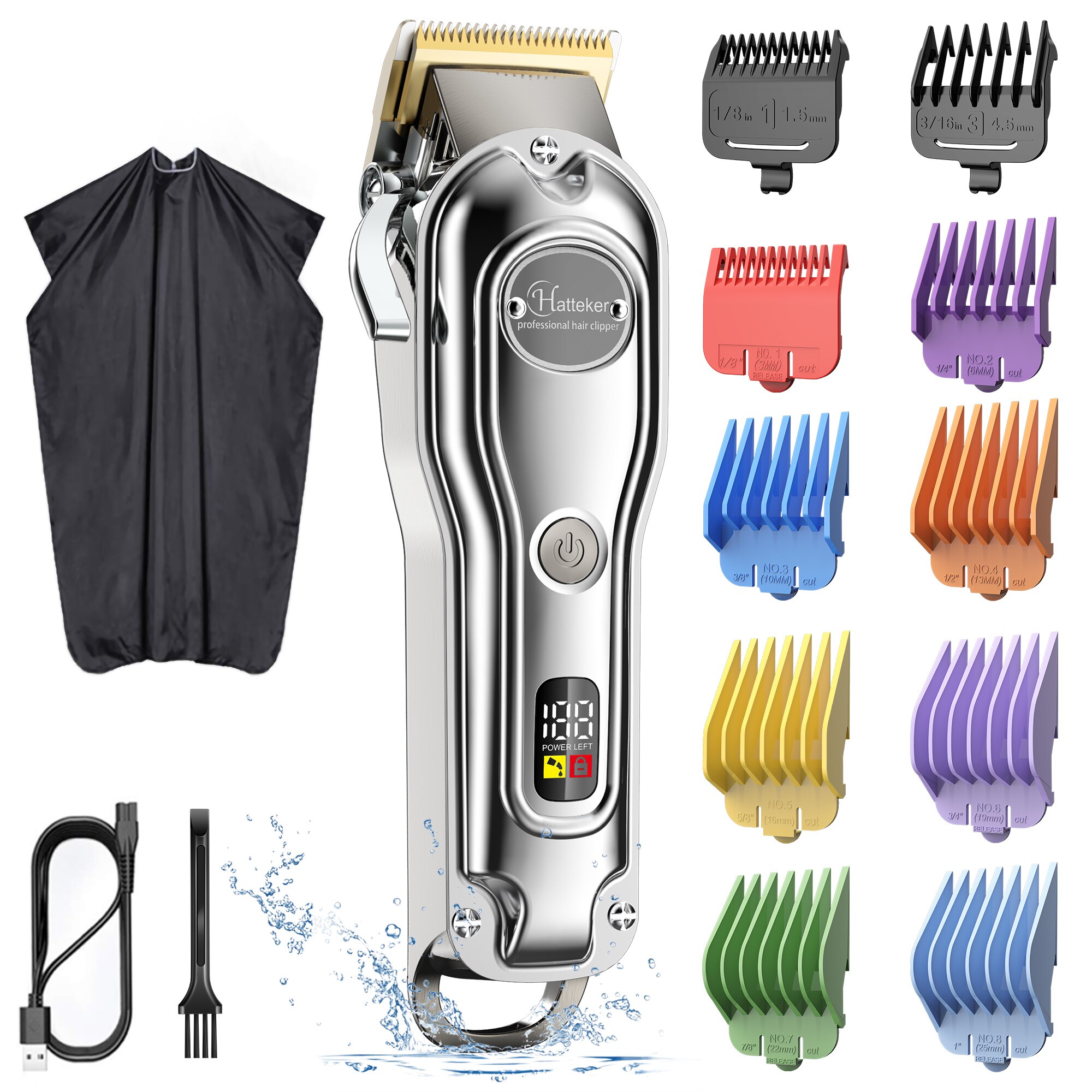 HATTEKER Mens Hair Clippers Hair Trimmer Barber Ha... – Grandado