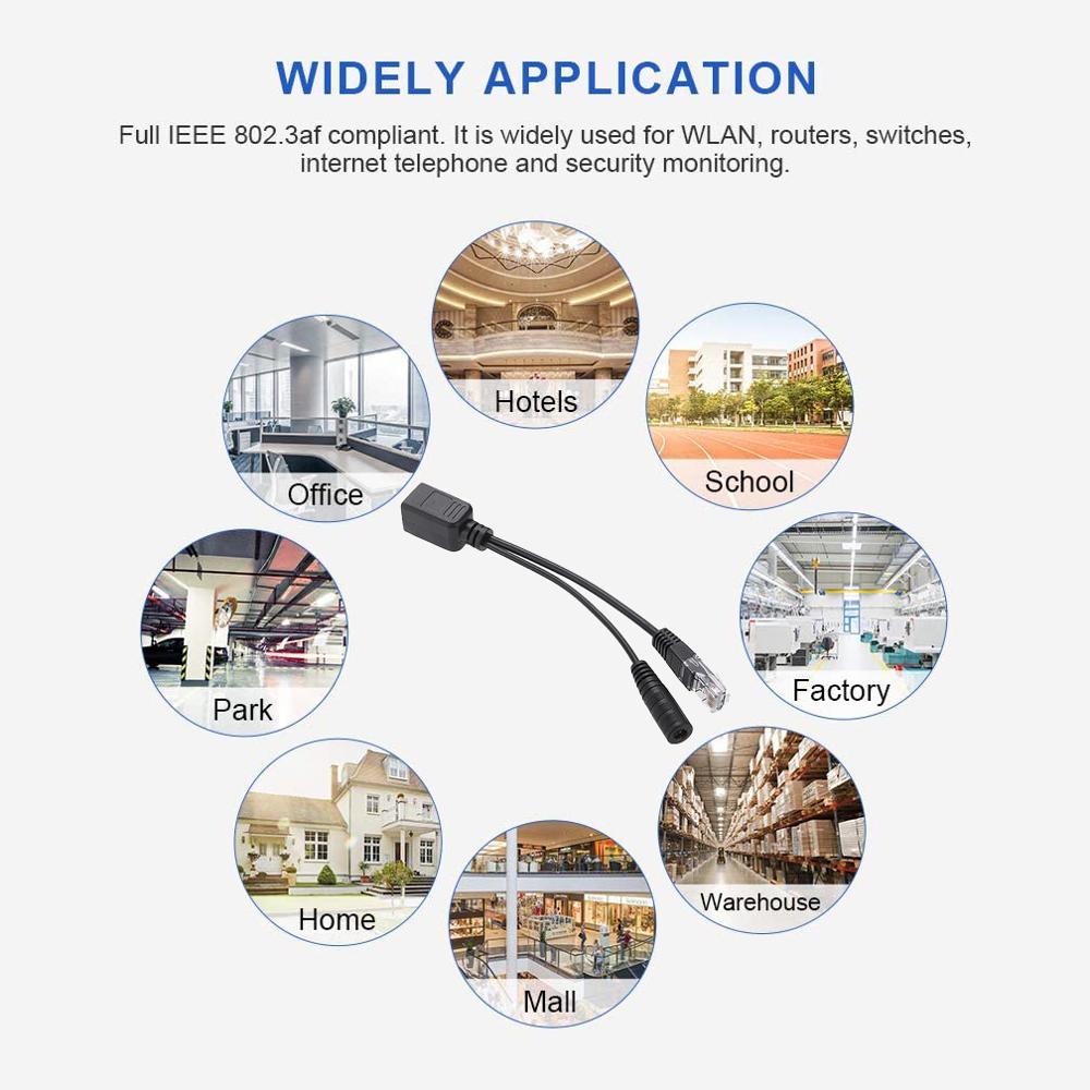 RJ45 Splitter Adapter Cable Kit Passive Power Over... – Grandado