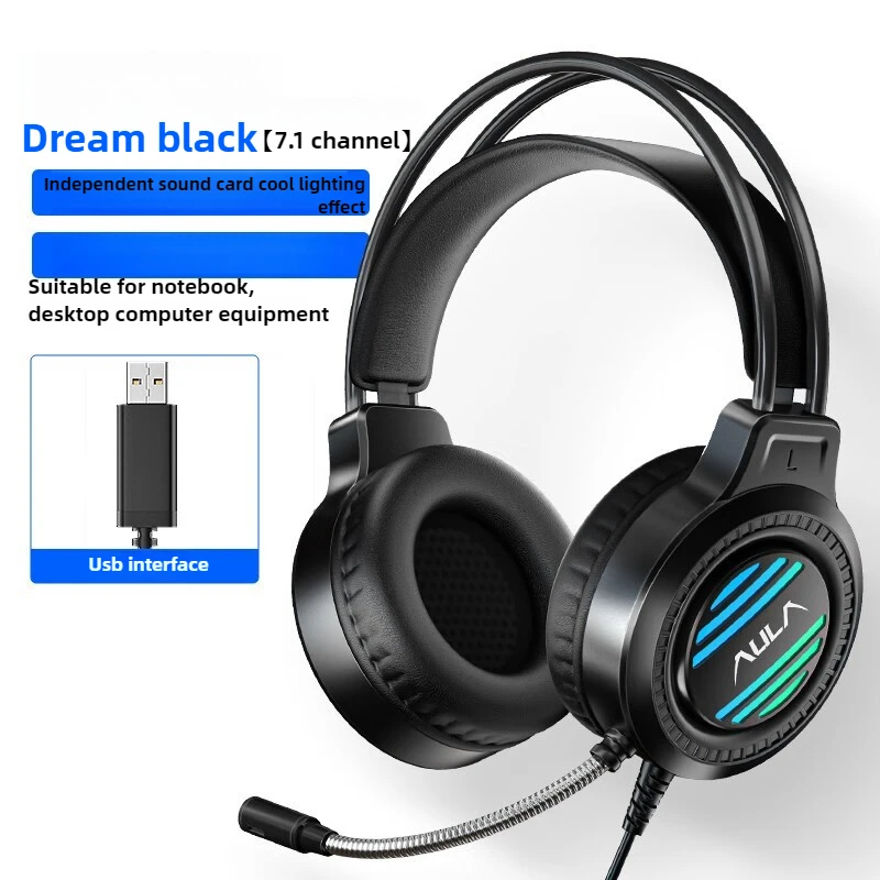 Aula s606 gaming headset hovedtelefoner rgb lysef... – Vicedeal