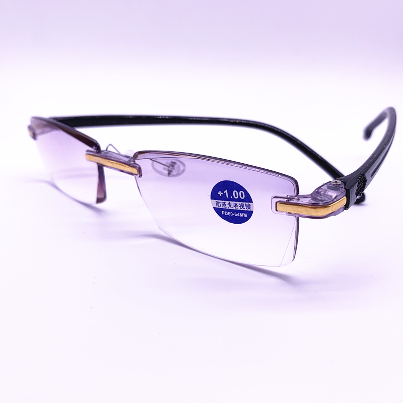 Rimless Reading Glasses Women Men Transparent Blue... – Grandado