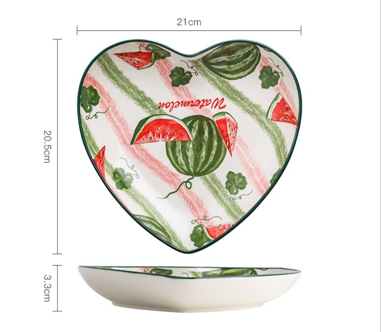Keramisk fersken hjerte tallerken husholdning pers... – Grandado
