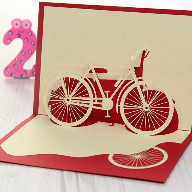 Bicycle Travel 3D Pop Up Card Happy Birthday Valen... – Grandado