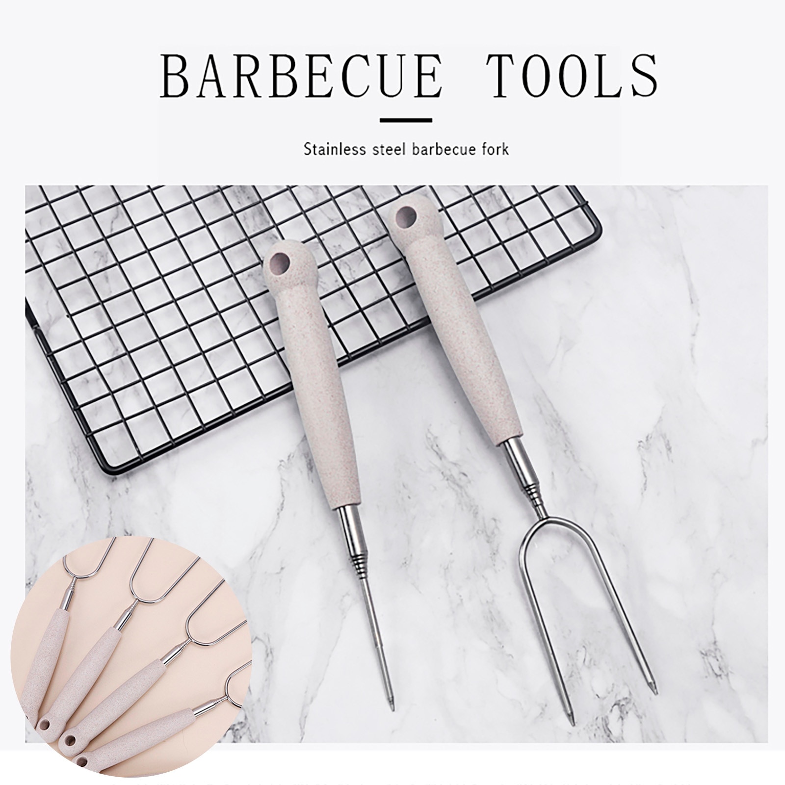 Stainless Steel Grilled Meat Barbecue Fork Fruit F... – Vicedeal