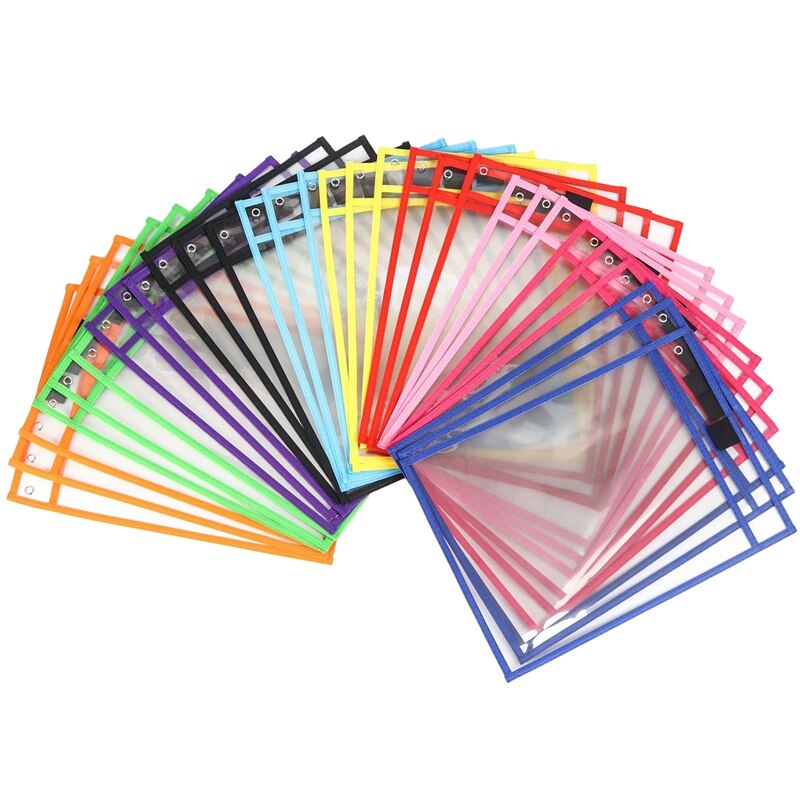 30 PCS Reusable Dry-Erase Pockets Waterproof Pocke... – Vicedeal