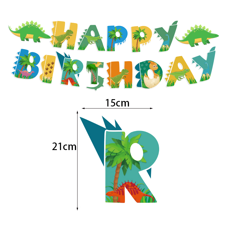 Dinosaur Happy Birthday paper Banner Dinosaur Birt... – Grandado