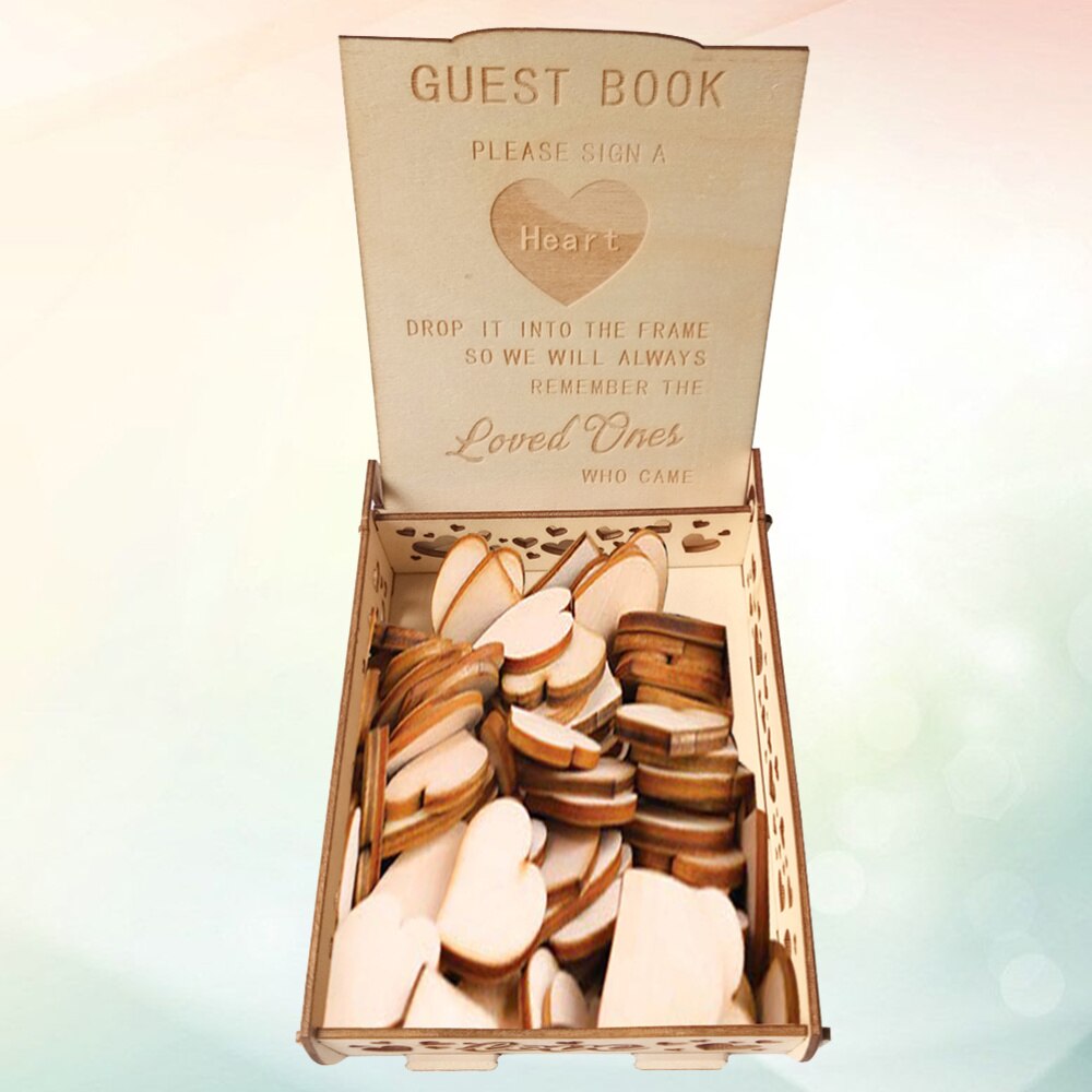 Wooden Heart Shape Pieces Holder Box Wedding Sign ... – Grandado