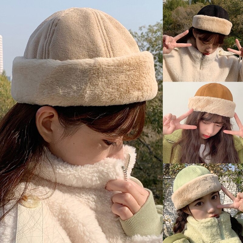 Winter Warm Suede Velvet Beanie Hip Hop Hat Solid ... – Grandado