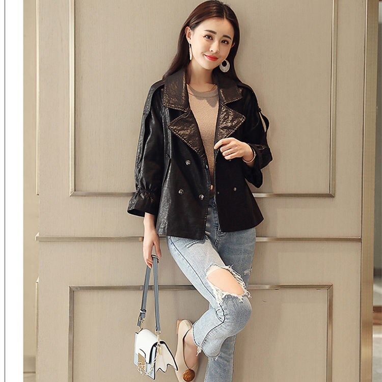 Fitaylor Pu Leather Jacket Women Faux Leather Jack... – Grandado