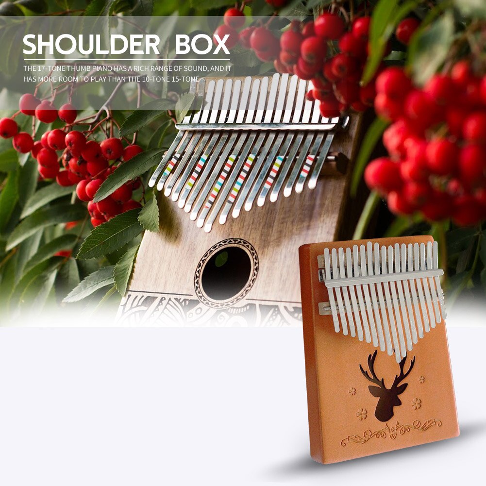 Reindeer Print Kalimba 17 Keys Spruce Thumb Finger... – Grandado